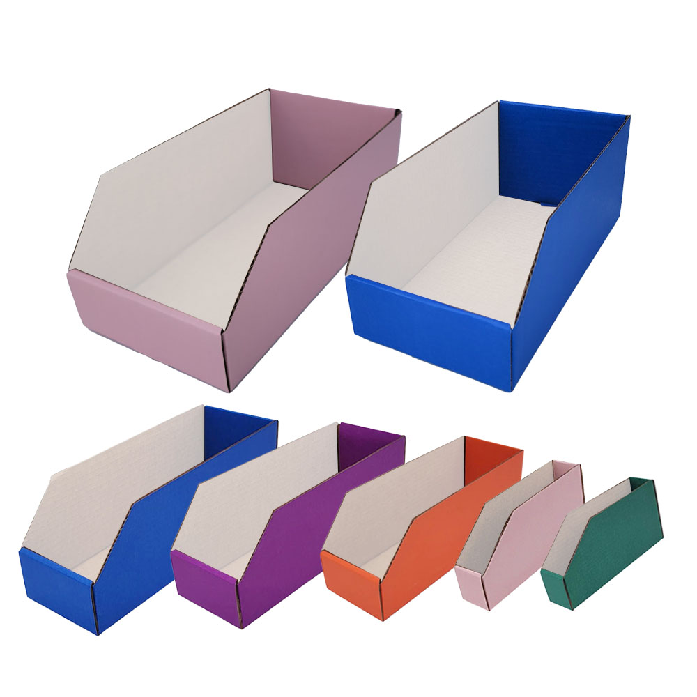 Colored Cardboard Bins for Warehouse & Inventory Management | UCanPack