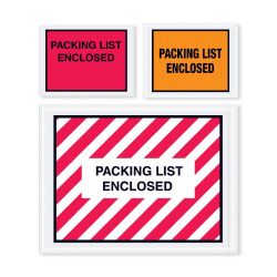"Packing List Enclosed" Full Face Script Envelopes for Shipping | UCanPack