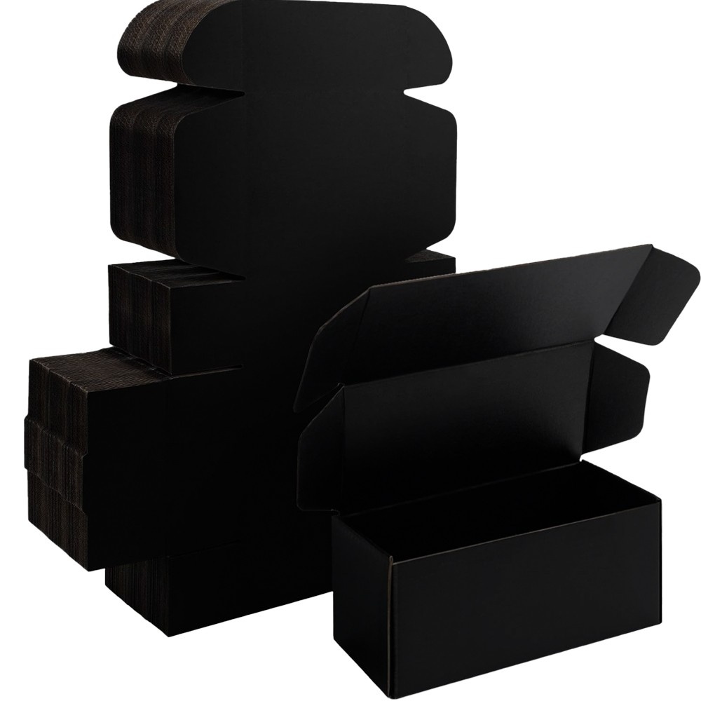 Black Mailer Box - 14x4x4" | All Black Corrugated Mailers
