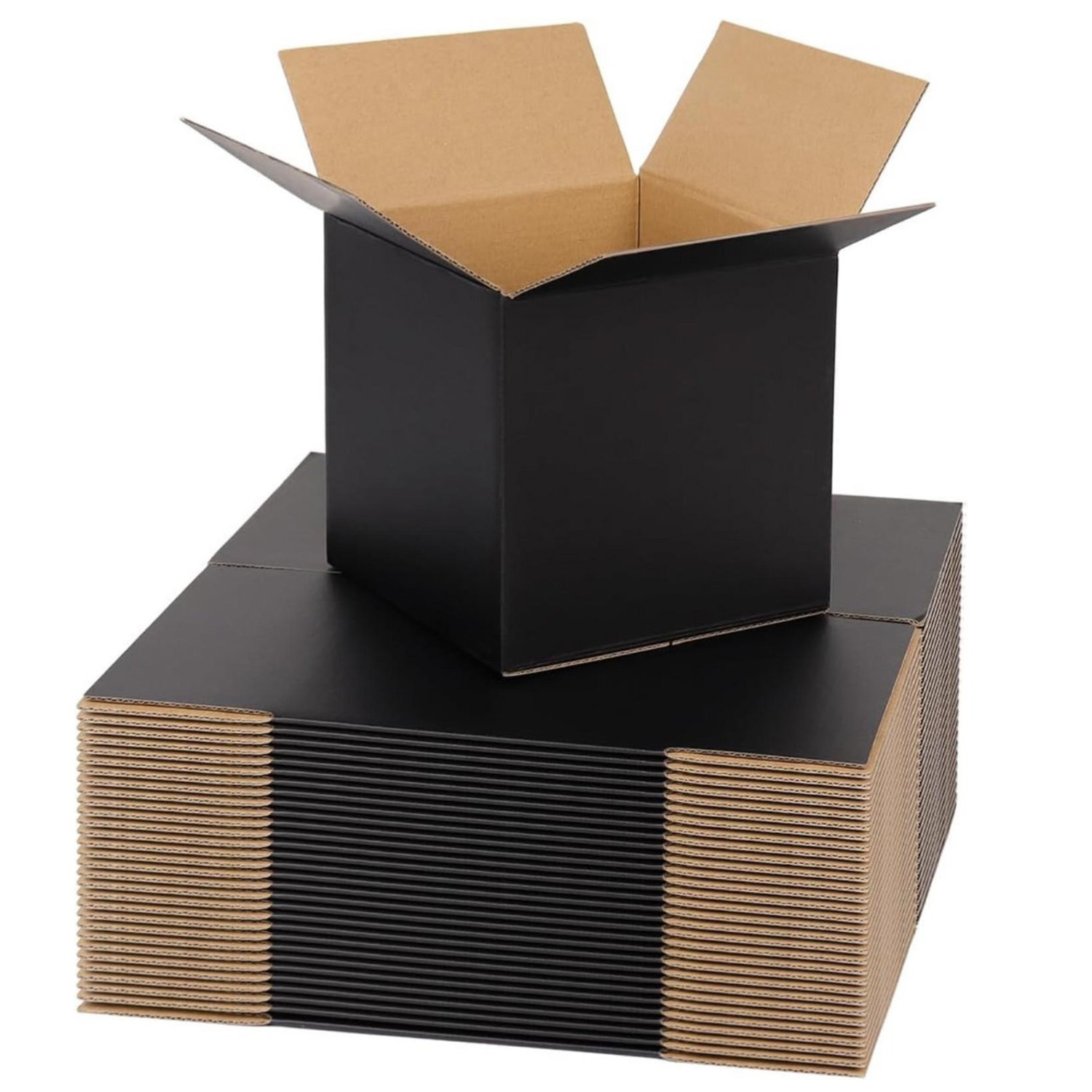 black shipping boxes