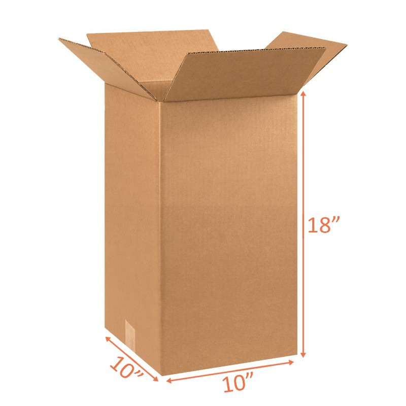 Shipping Box - 10 x 10 x 18" | Corrugated Cardboard Boxes