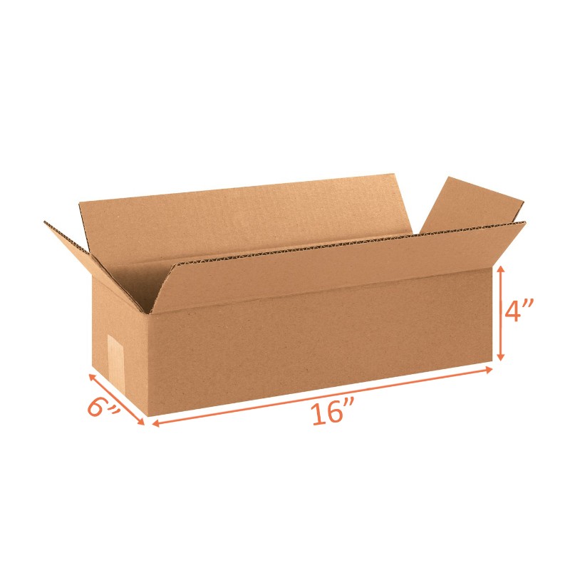 Shipping Box - 16 x 6 x 4" | Corrugated Cardboard Boxes