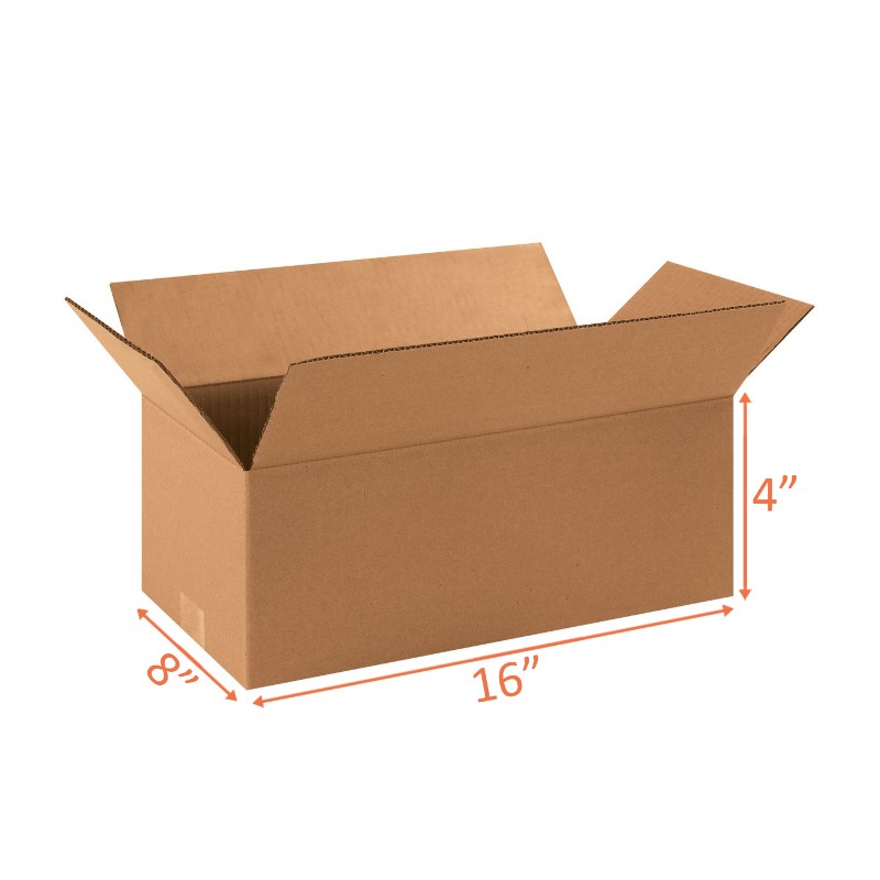 Shipping Box - 16 x 8 x 4" | Corrugated Cardboard Boxes