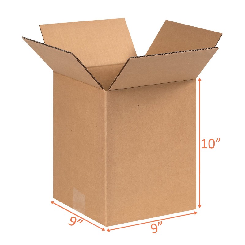 Shipping Box - 9 x 9 x 10" | Corrugated Cardboard Boxes