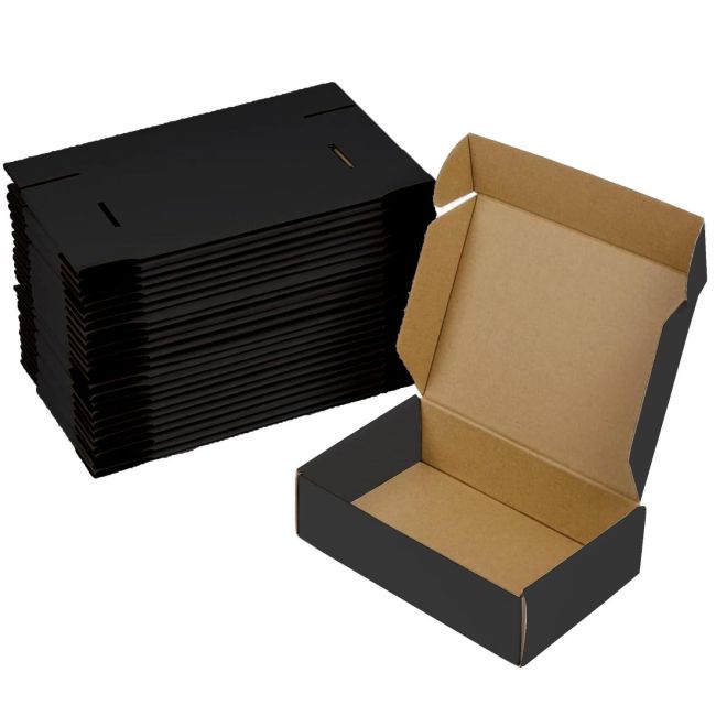 black shipping boxes