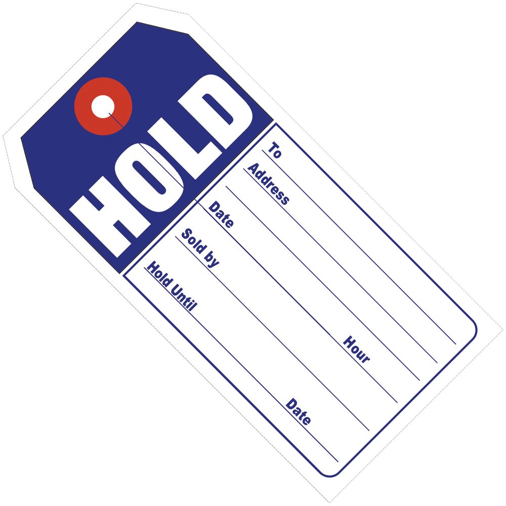 4 3/4 x 2 3/8" "HOLD" Retail Tags