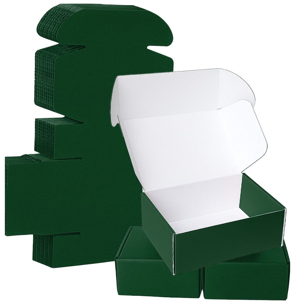 Green Mailer Box (Inside White) - 6 x 6 x 6" | Recyclable Mailer Box