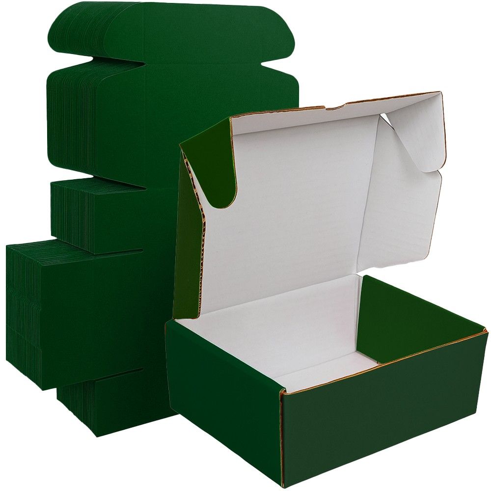 Green Mailer Box (Inside White) - 8 x 8 x 6" | Custom Mailer Box