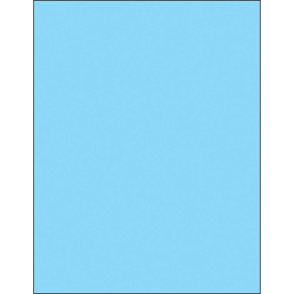 8 1/2 x 11" Fluorescent Pastel Blue Rectangle Laser Labels