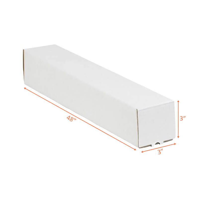 Square White Mailing Tubes - 3x3x48 | For Posters and Blueprints