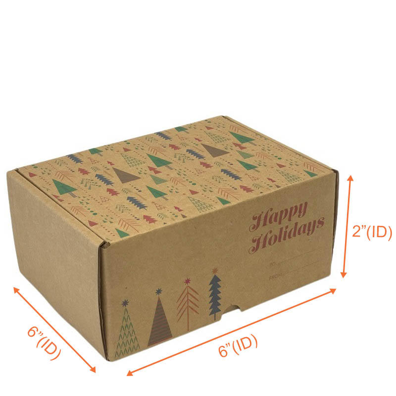 Christmas Mailer Box (Kraft) - 6x6x2"