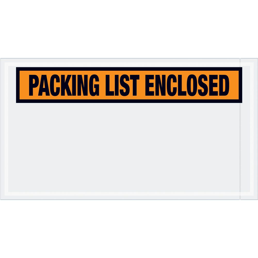 5 1/2 x 10" Orange "Packing List Enclosed" Envelopes
