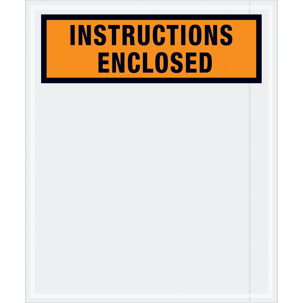 12 x 10" Orange "Instructions Enclosed" Envelopes
