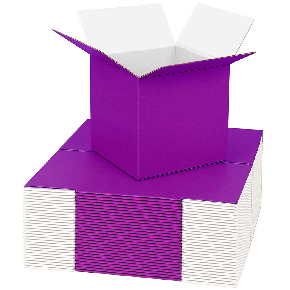Purple Shipping Box - 10 x 10 x 10" | Self-Sealing Shipping Box