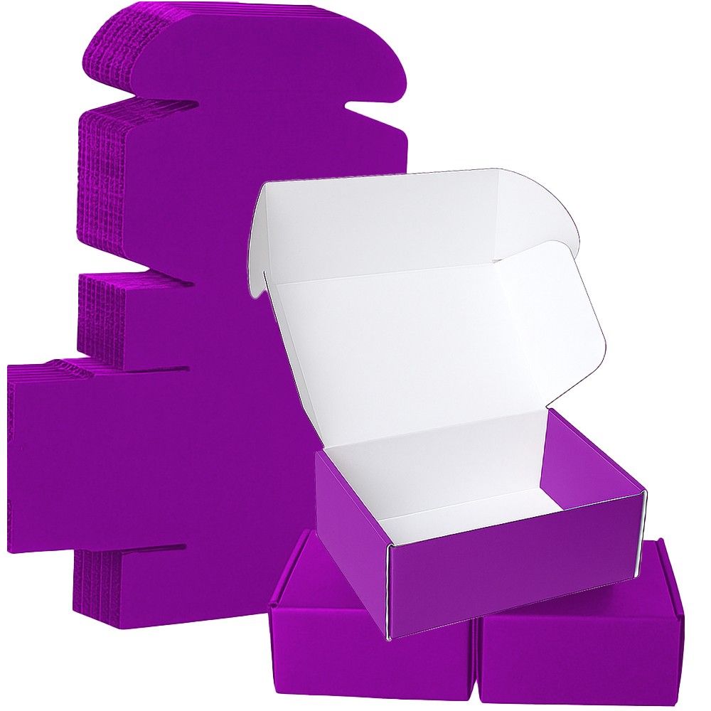 Purple Mailer Box (Inside White) - 5 x 5 x 5" | Corrugated Mailer Box