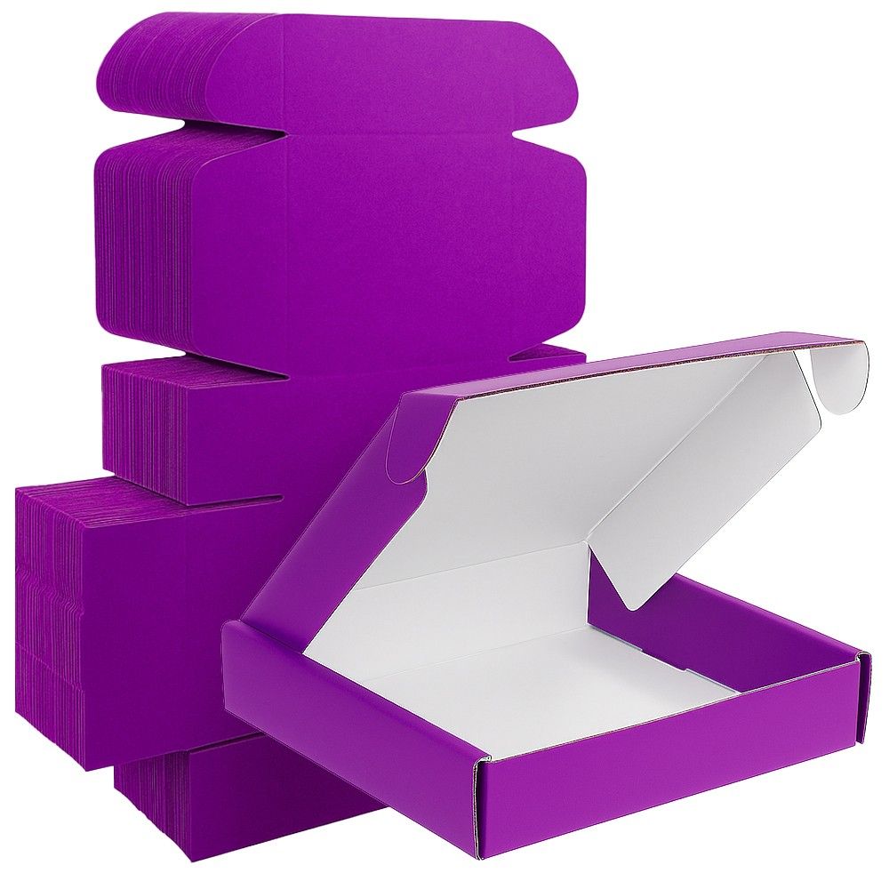 Purple Mailer Box (Inside White) - 8 x 8 x 2.75" | Cardboard Mailer Box