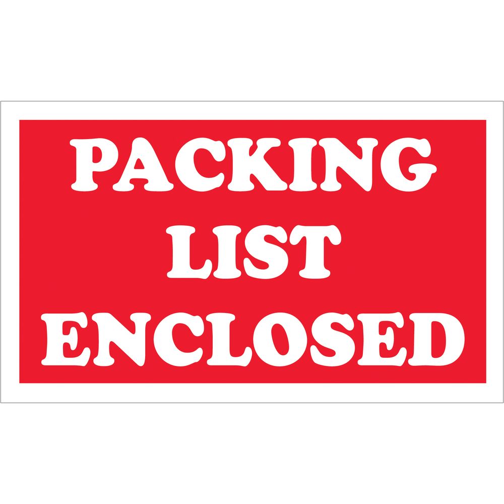 3 x 5" - "Packing List Enclosed" Labels