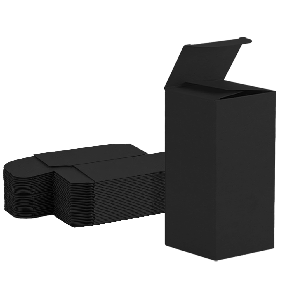 All Black Reverse Tuck Boxes 4x4x8 | Luxury Black Gift Box