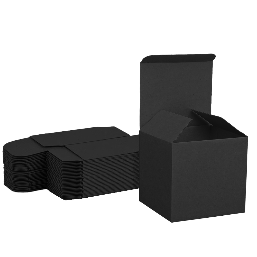 All Black Reverse Tuck Boxes 4x4x4 | Luxury Black Gift Box