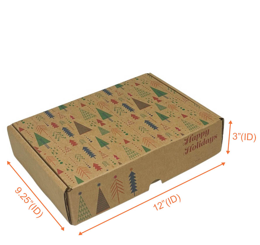 Christmas Mailer Box (Kraft) - 12x9.25x3"