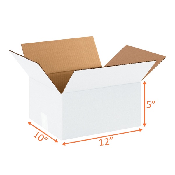 ShipThrifty White Cardboard Box - 12x10x5