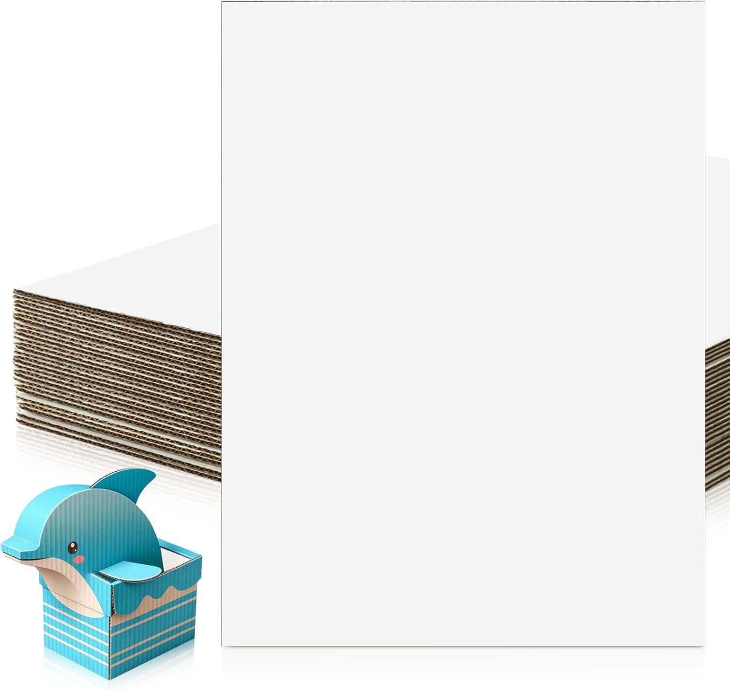 White Corrugated Cardboard Sheets (Kraft Back) Corrugated Cardboard 29x11