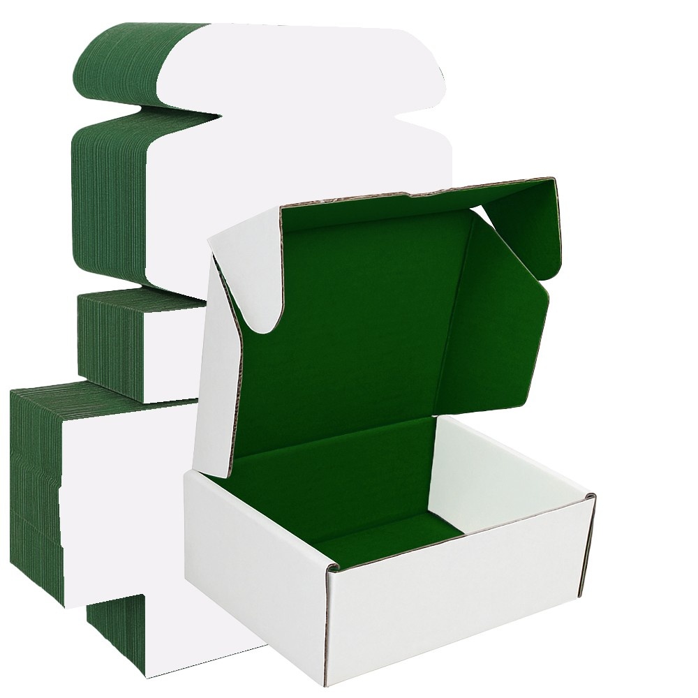 Green Color Mailer Box (White Outside) - 18 x 14 x 4" | Flat Mailer Box